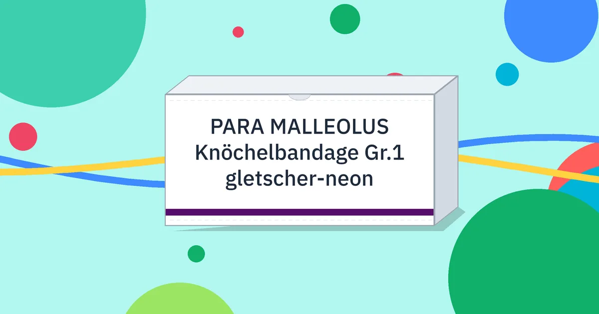 Symbolbild: Packung mit der Aufschrift PARA MALLEOLUS Knöchelbandage Gr.1 gletscher-neon (PZN 13763679) – Verfügbarkeit und Bezug in Apotheken in Frankfurt am Main