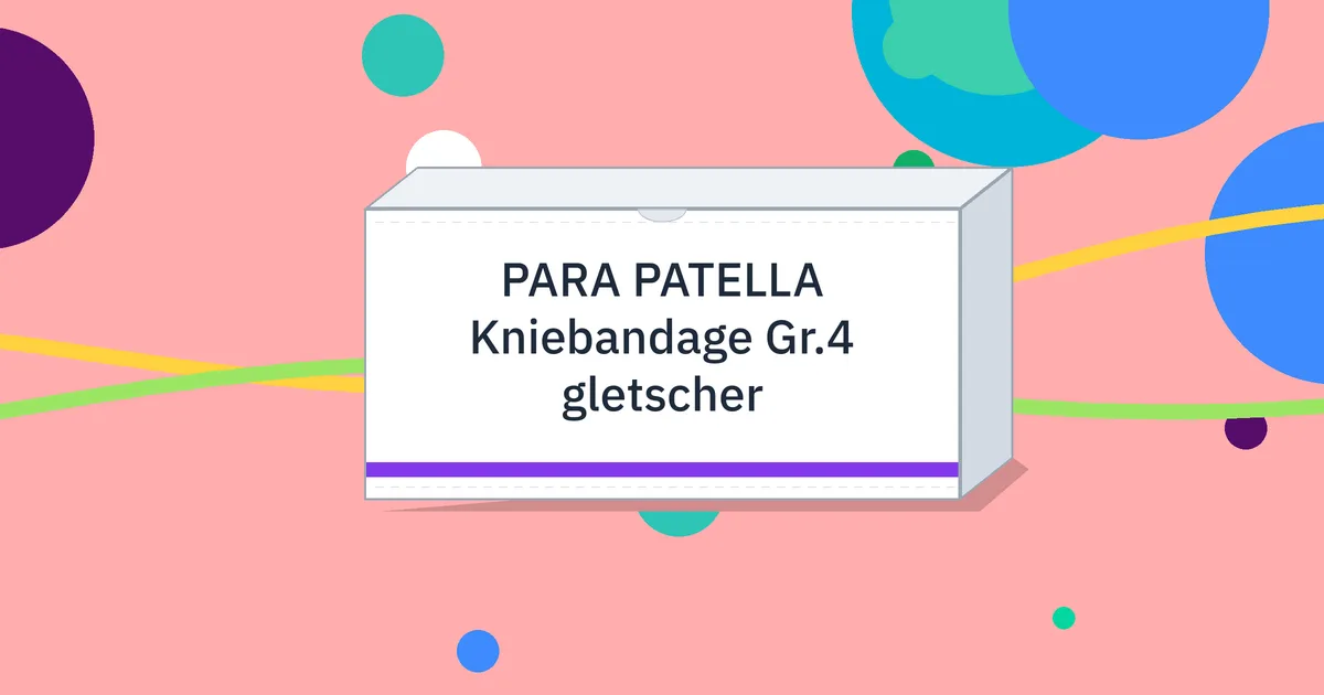 Symbolbild: Packung mit der Aufschrift PARA PATELLA Kniebandage Gr.4 gletscher (PZN 03317878) – Verfügbarkeit und Bezug in Apotheken in Frankfurt am Main