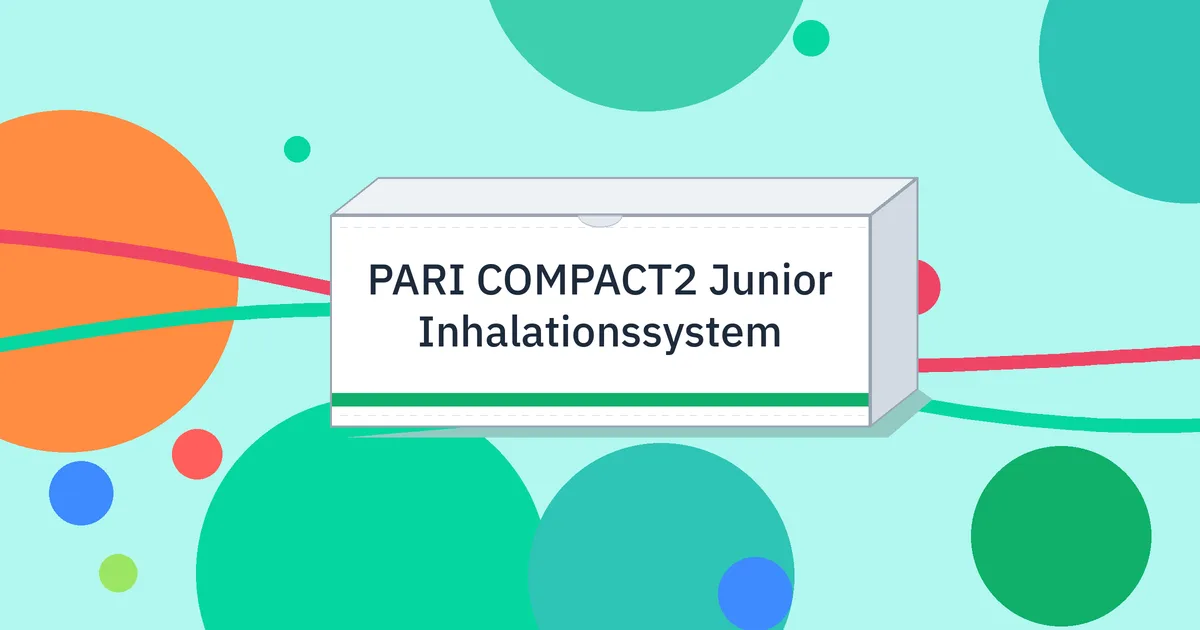 Symbolbild: Packung mit der Aufschrift PARI COMPACT2 Junior Inhalationssystem (PZN 13868438) – Verfügbarkeit und Bezug in Apotheken in Frankfurt am Main