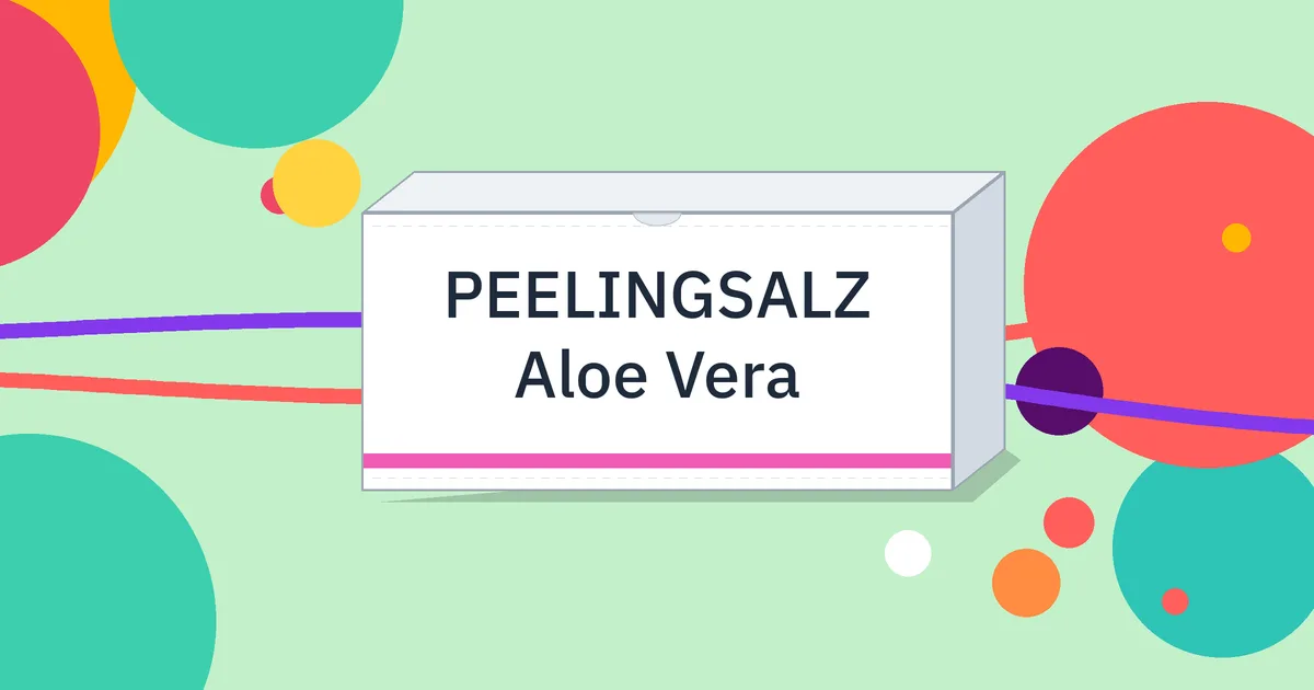 Symbolbild: Packung mit der Aufschrift PEELINGSALZ Aloe Vera (PZN 03693920) – Verfügbarkeit und Bezug in Apotheken in Frankfurt am Main