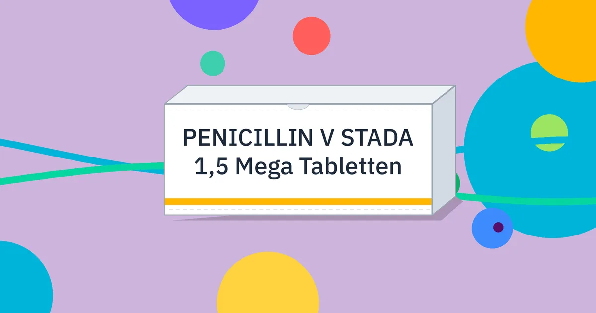 Symbolbild: Packung mit der Aufschrift PENICILLIN V STADA 1,5 Mega Tabletten (PZN 00009975) – Verfügbarkeit und Bezug in Apotheken in Frankfurt am Main