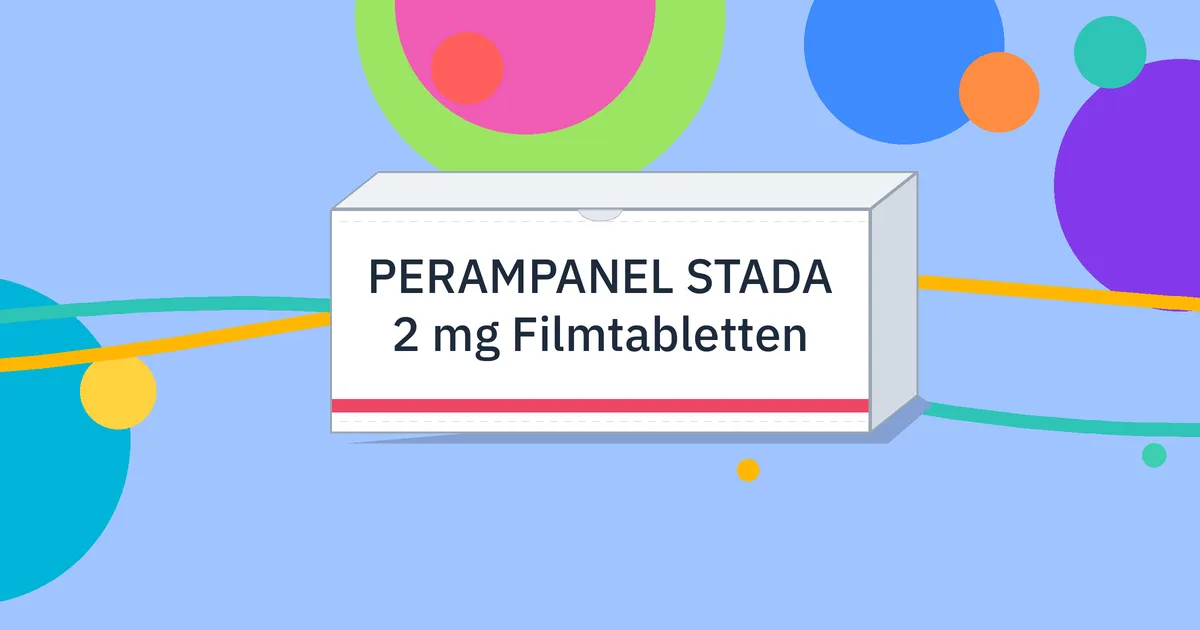 Symbolbild: Packung mit der Aufschrift PERAMPANEL STADA 2 mg Filmtabletten (PZN 20143291) – Verfügbarkeit und Bezug in Apotheken in Frankfurt am Main