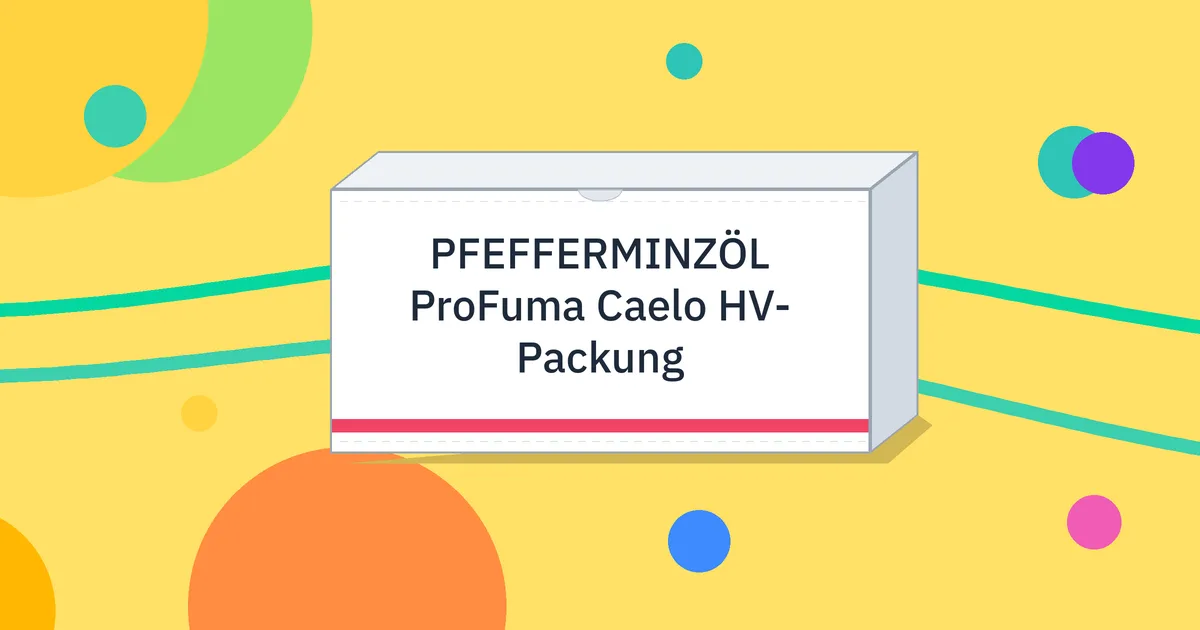 Symbolbild: Packung mit der Aufschrift PFEFFERMINZÖL ProFuma Caelo HV-Packung (PZN 09198481) – Verfügbarkeit und Bezug in Apotheken in Frankfurt am Main