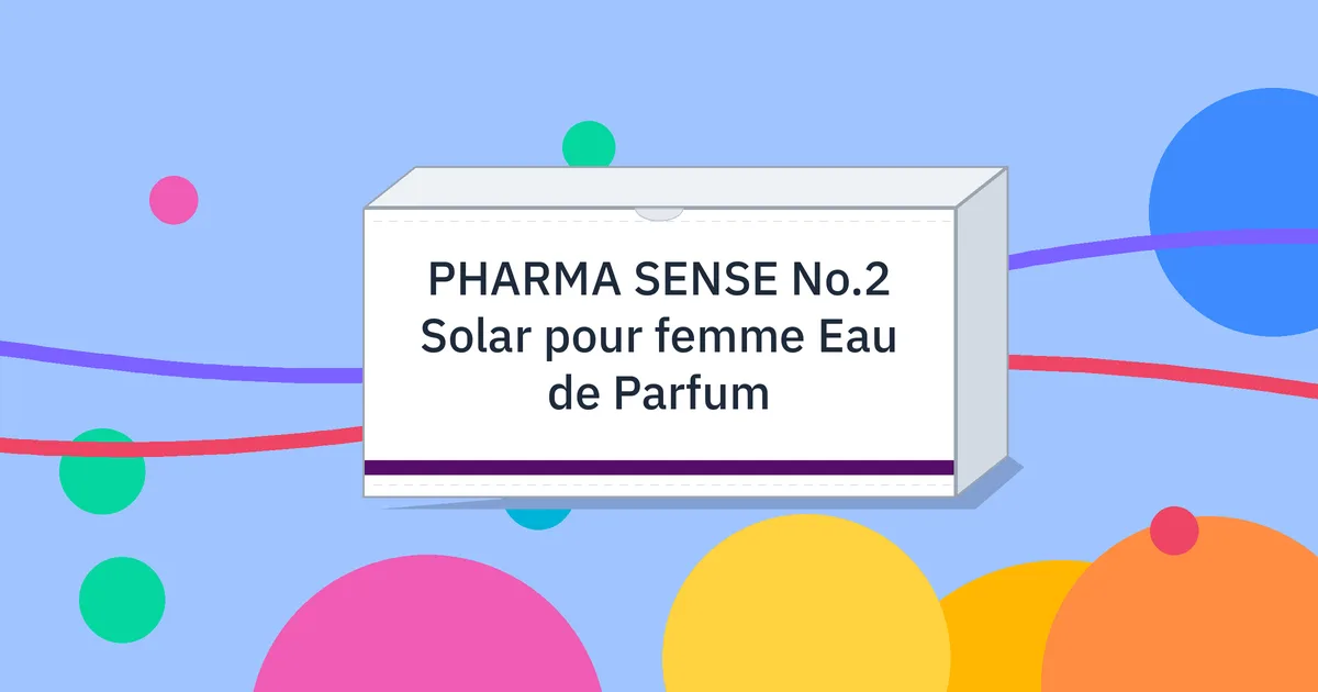 Symbolbild: Packung mit der Aufschrift PHARMA SENSE No.2 Solar pour femme Eau de Parfum (PZN 20126973) – Verfügbarkeit und Bezug in Apotheken in Frankfurt am Main