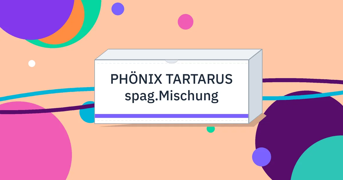 Symbolbild: Packung mit der Aufschrift PHÖNIX TARTARUS spag.Mischung (PZN 04223820) – Verfügbarkeit und Bezug in Apotheken in Frankfurt am Main