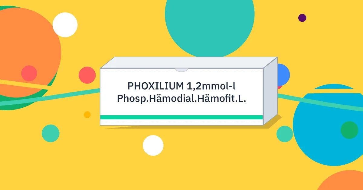 Symbolbild: Packung mit der Aufschrift PHOXILIUM 1,2mmol-l Phosp.Hämodial.Hämofit.L. (PZN 07507328) – Verfügbarkeit und Bezug in Apotheken in Frankfurt am Main