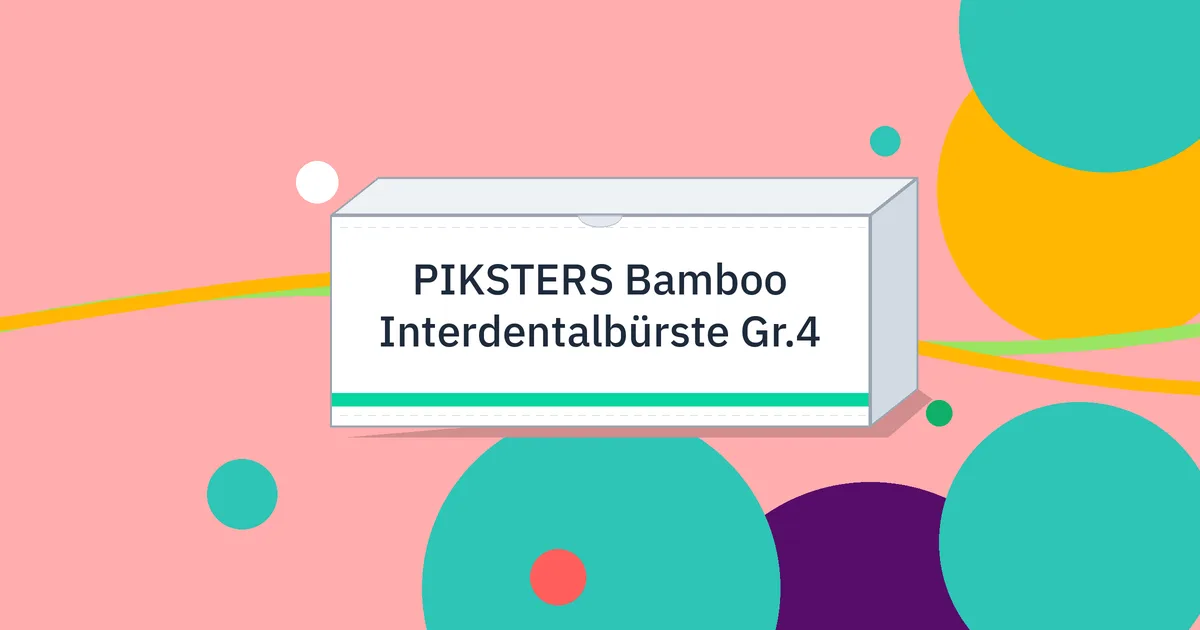 Symbolbild: Packung mit der Aufschrift PIKSTERS Bamboo Interdentalbürste Gr.4 (PZN 17592938) – Verfügbarkeit und Bezug in Apotheken in Frankfurt am Main