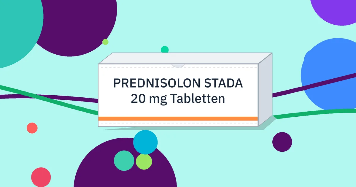 Symbolbild: Packung mit der Aufschrift PREDNISOLON STADA 20 mg Tabletten (PZN 07626056) – Verfügbarkeit und Bezug in Apotheken in Frankfurt am Main