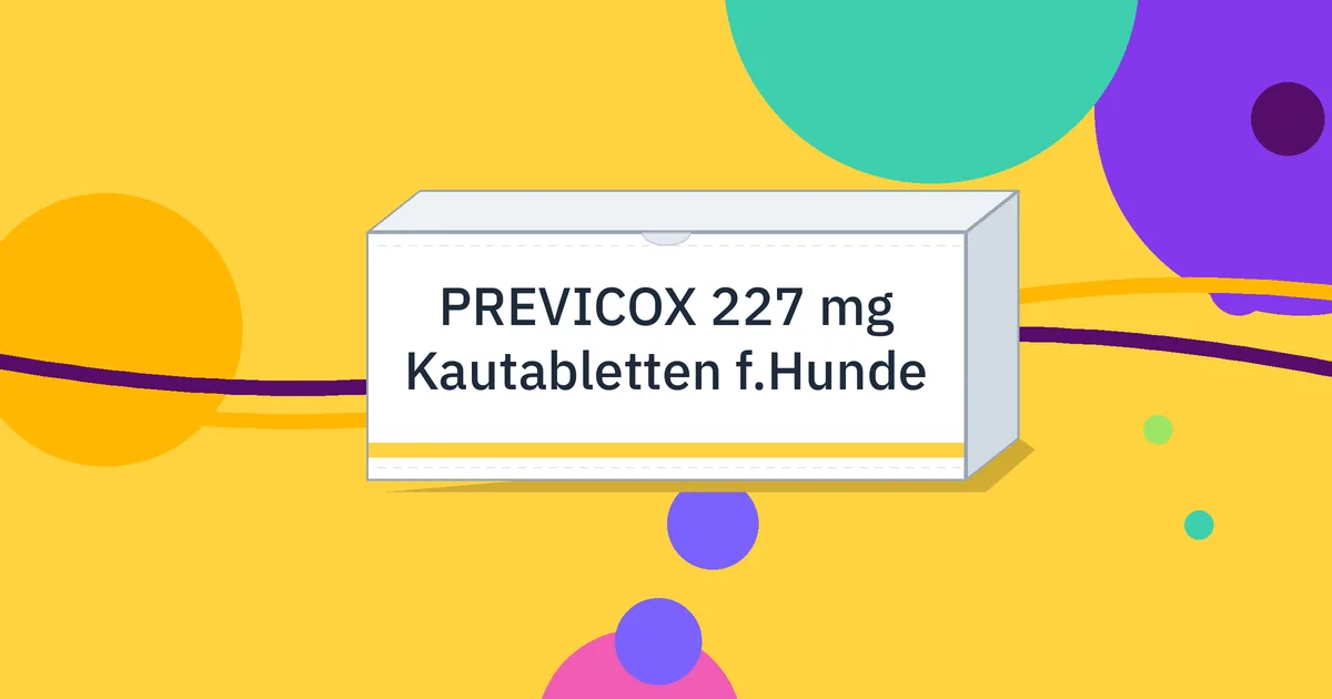 Symbolbild: Packung mit der Aufschrift PREVICOX 227 mg Kautabletten f.Hunde (PZN 00858639) – Verfügbarkeit und Bezug in Apotheken in Frankfurt am Main