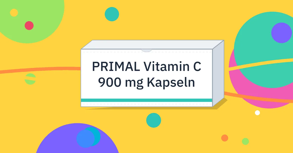 Symbolbild: Packung mit der Aufschrift PRIMAL Vitamin C 900 mg Kapseln (PZN 16204549) – Verfügbarkeit und Bezug in Apotheken in Frankfurt am Main