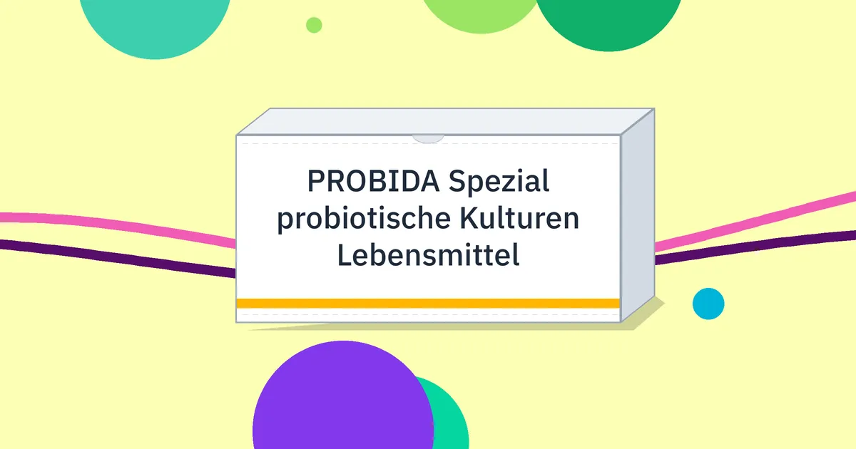 Symbolbild: Packung mit der Aufschrift PROBIDA Spezial probiotische Kulturen Lebensmittel (PZN 11731681) – Verfügbarkeit und Bezug in Apotheken in Frankfurt am Main