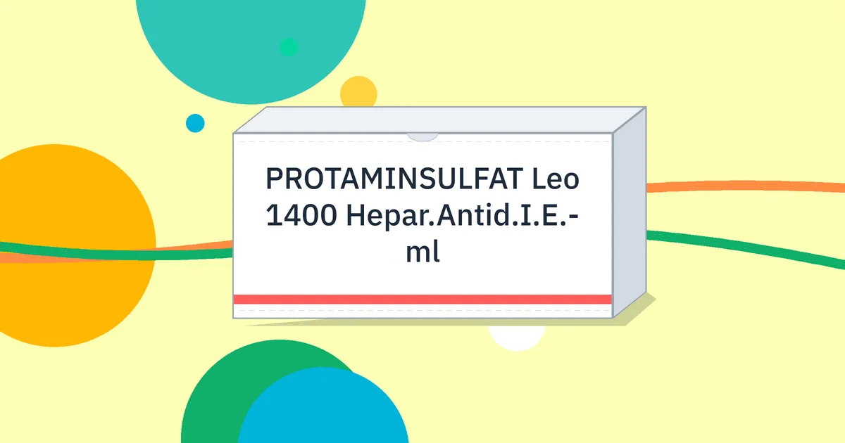 Symbolbild: Packung mit der Aufschrift PROTAMINSULFAT Leo 1400 Hepar.Antid.I.E.-ml (PZN 05116859) – Verfügbarkeit und Bezug in Apotheken in Frankfurt am Main