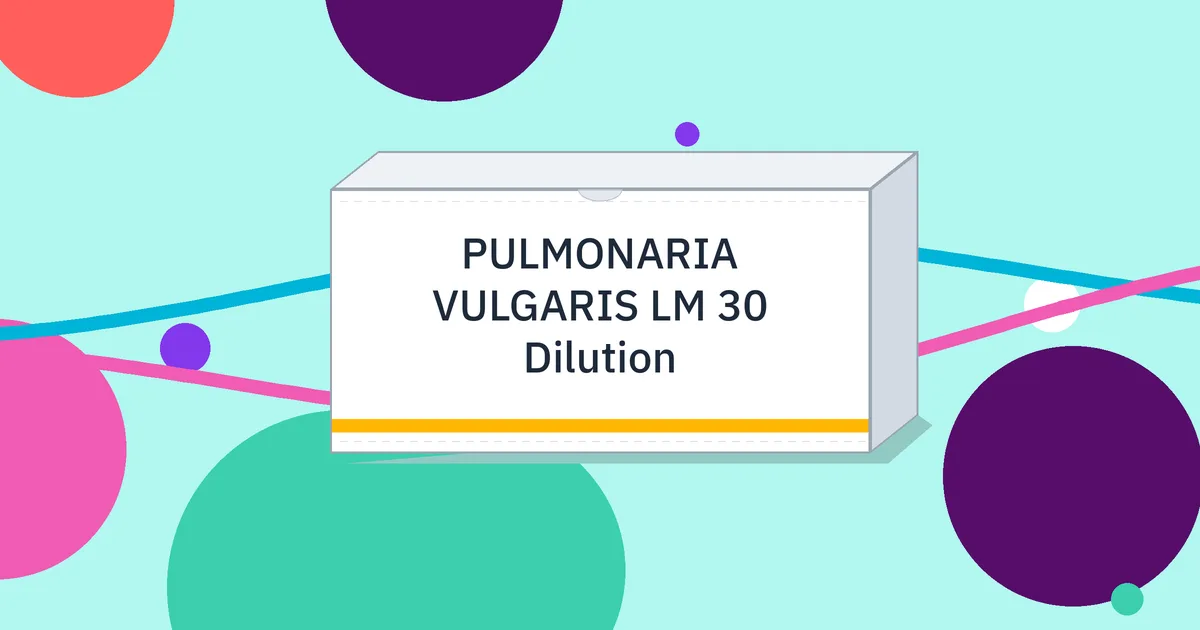 Symbolbild: Packung mit der Aufschrift PULMONARIA VULGARIS LM 30 Dilution (PZN 13671061) – Verfügbarkeit und Bezug in Apotheken in Frankfurt am Main