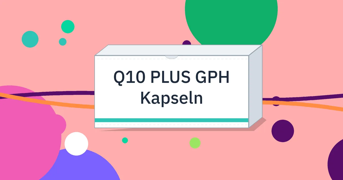 Symbolbild: Packung mit der Aufschrift Q10 PLUS GPH Kapseln (PZN 15614015) – Verfügbarkeit und Bezug in Apotheken in Frankfurt am Main