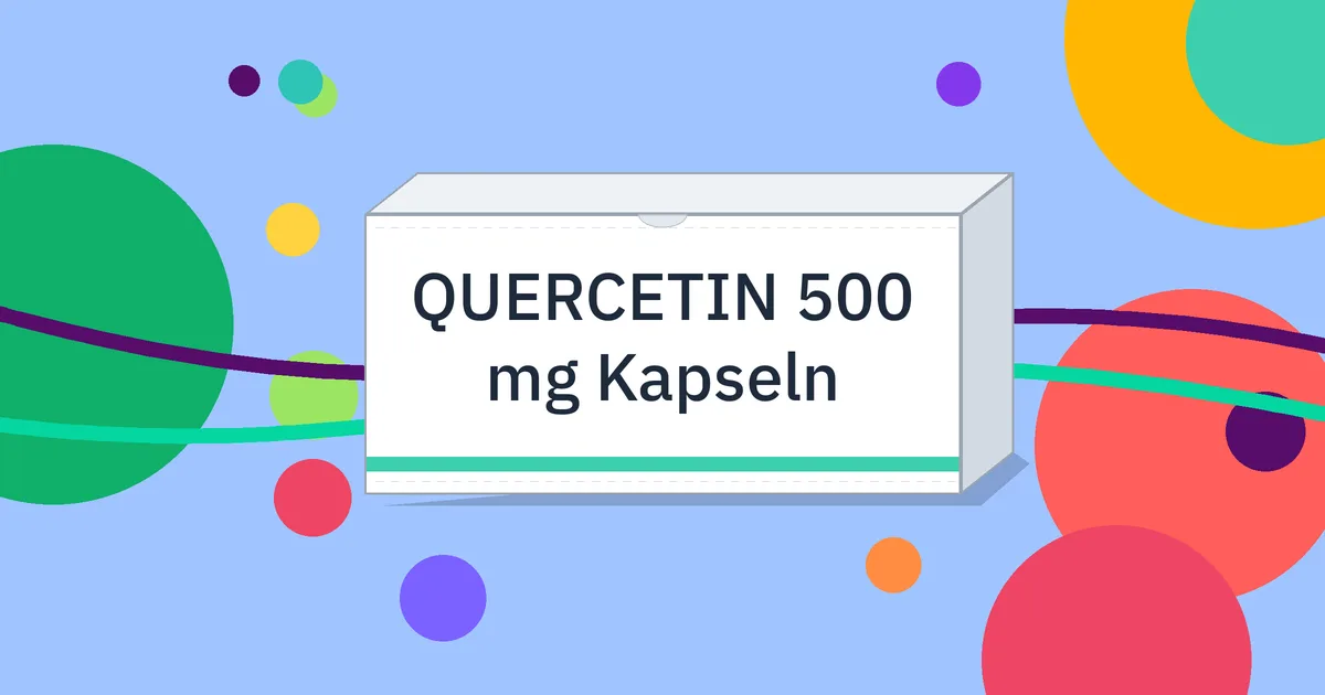 Symbolbild: Packung mit der Aufschrift QUERCETIN 500 mg Kapseln (PZN 16702098) – Verfügbarkeit und Bezug in Apotheken in Frankfurt am Main