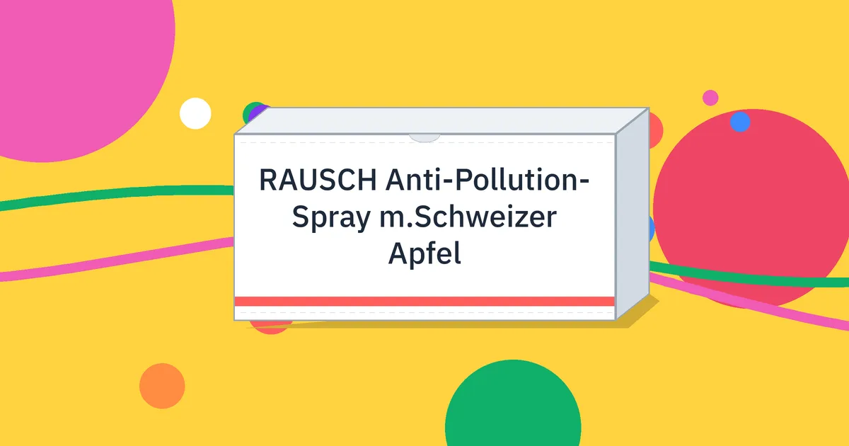 Symbolbild: Packung mit der Aufschrift RAUSCH Anti-Pollution-Spray m.Schweizer Apfel (PZN 19231819) – Verfügbarkeit und Bezug in Apotheken in Frankfurt am Main
