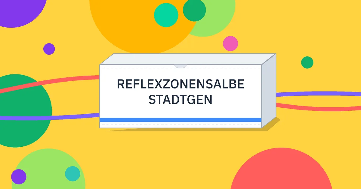 Symbolbild: Packung mit der Aufschrift REFLEXZONENSALBE STADTGEN (PZN 10064998) – Verfügbarkeit und Bezug in Apotheken in Frankfurt am Main