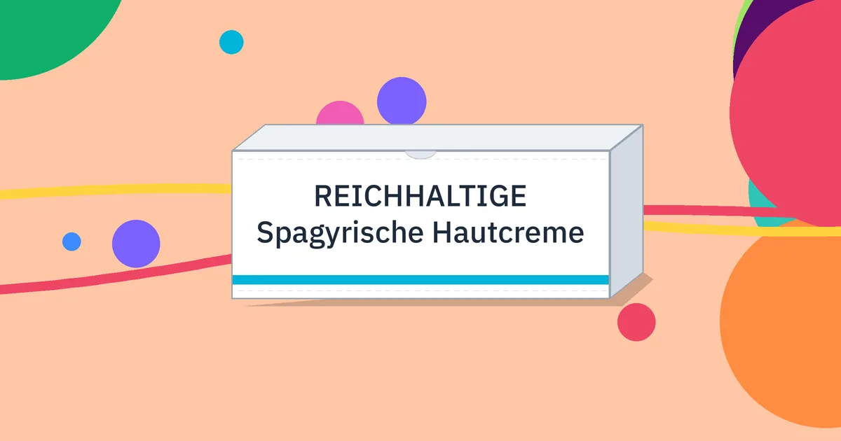 Symbolbild: Packung mit der Aufschrift REICHHALTIGE Spagyrische Hautcreme (PZN 10770963) – Verfügbarkeit und Bezug in Apotheken in Frankfurt am Main