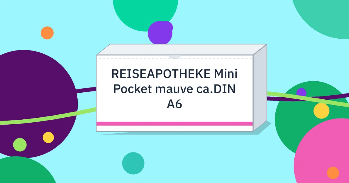 Symbolbild: Packung mit der Aufschrift REISEAPOTHEKE Mini Pocket mauve ca.DIN A6 (PZN 05519445) – Verfügbarkeit und Bezug in Apotheken in Frankfurt am Main