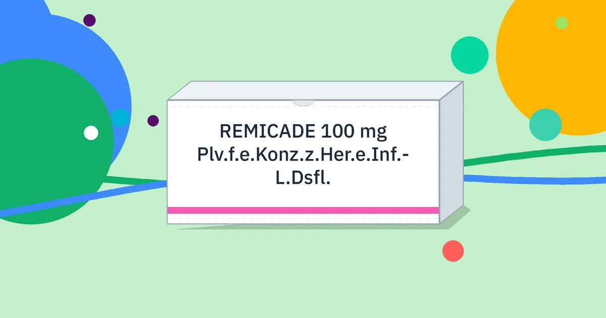 Symbolbild: Packung mit der Aufschrift REMICADE 100 mg Plv.f.e.Konz.z.Her.e.Inf.-L.Dsfl. (PZN 06765778) – Verfügbarkeit und Bezug in Apotheken in Frankfurt am Main