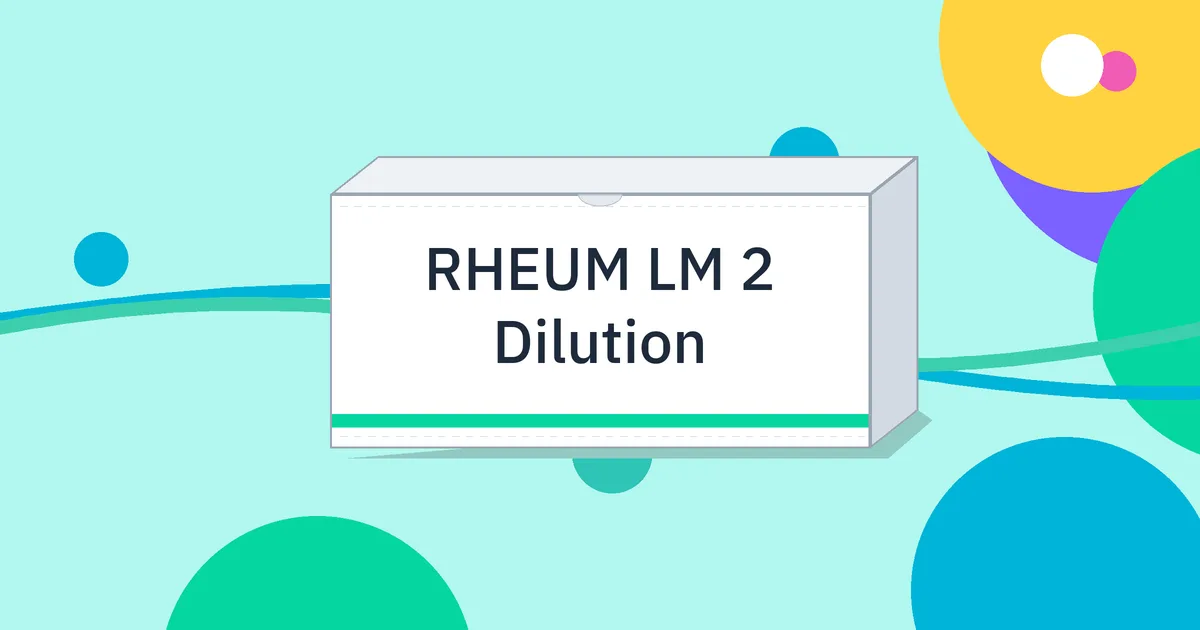 Symbolbild: Packung mit der Aufschrift RHEUM LM 2 Dilution (PZN 13049344) – Verfügbarkeit und Bezug in Apotheken in Frankfurt am Main