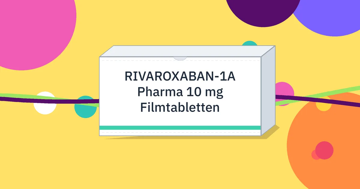 Symbolbild: Packung mit der Aufschrift RIVAROXABAN-1A Pharma 10 mg Filmtabletten (PZN 18712592) – Verfügbarkeit und Bezug in Apotheken in Frankfurt am Main