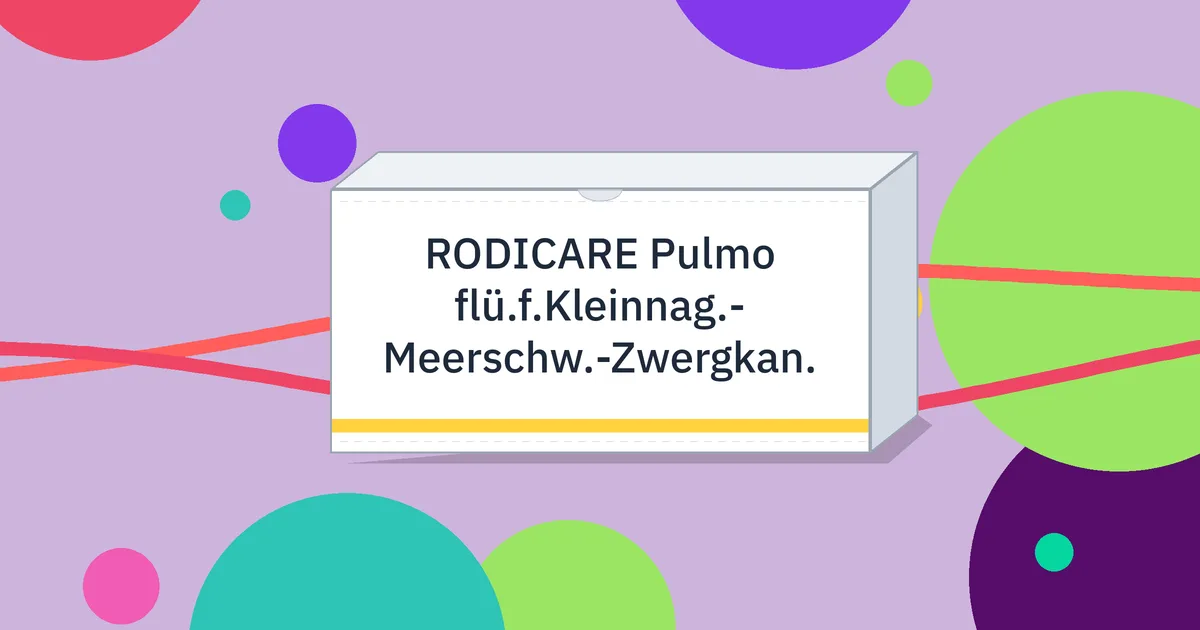 Symbolbild: Packung mit der Aufschrift RODICARE Pulmo flü.f.Kleinnag.-Meerschw.-Zwergkan. (PZN 13360763) – Verfügbarkeit und Bezug in Apotheken in Frankfurt am Main