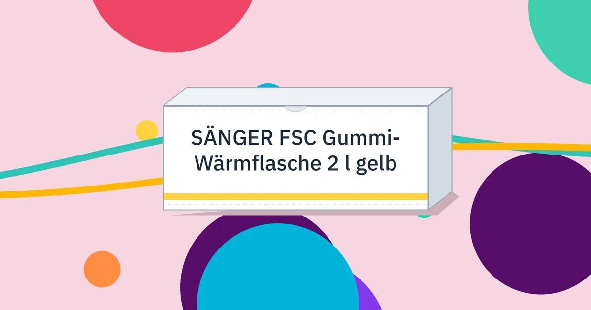 Symbolbild: Packung mit der Aufschrift SÄNGER FSC Gummi-Wärmflasche 2 l gelb (PZN 18793308) – Verfügbarkeit und Bezug in Apotheken in Frankfurt am Main
