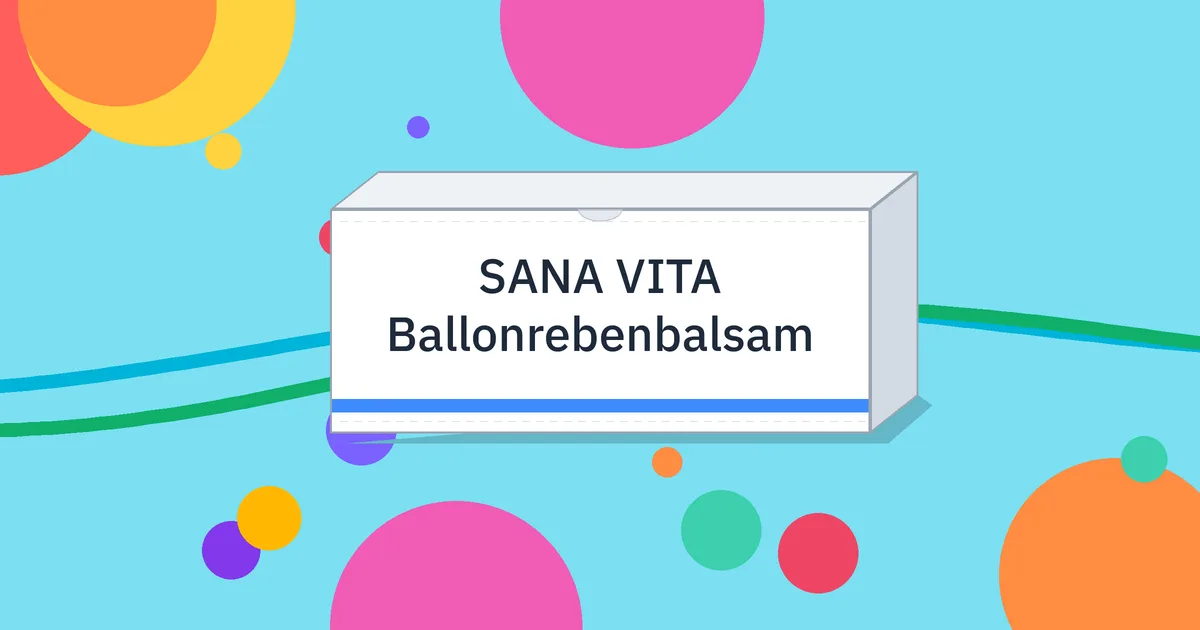 Symbolbild: Packung mit der Aufschrift SANA VITA Ballonrebenbalsam (PZN 18839275) – Verfügbarkeit und Bezug in Apotheken in Frankfurt am Main