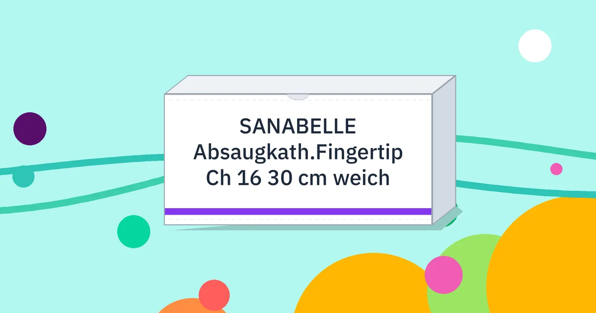 Symbolbild: Packung mit der Aufschrift SANABELLE Absaugkath.Fingertip Ch 16 30 cm weich (PZN 00032477) – Verfügbarkeit und Bezug in Apotheken in Frankfurt am Main
