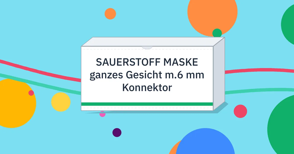Symbolbild: Packung mit der Aufschrift SAUERSTOFF MASKE ganzes Gesicht m.6 mm Konnektor (PZN 15740139) – Verfügbarkeit und Bezug in Apotheken in Frankfurt am Main