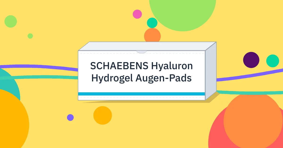 Symbolbild: Packung mit der Aufschrift SCHAEBENS Hyaluron Hydrogel Augen-Pads (PZN 18750486) – Verfügbarkeit und Bezug in Apotheken in Frankfurt am Main