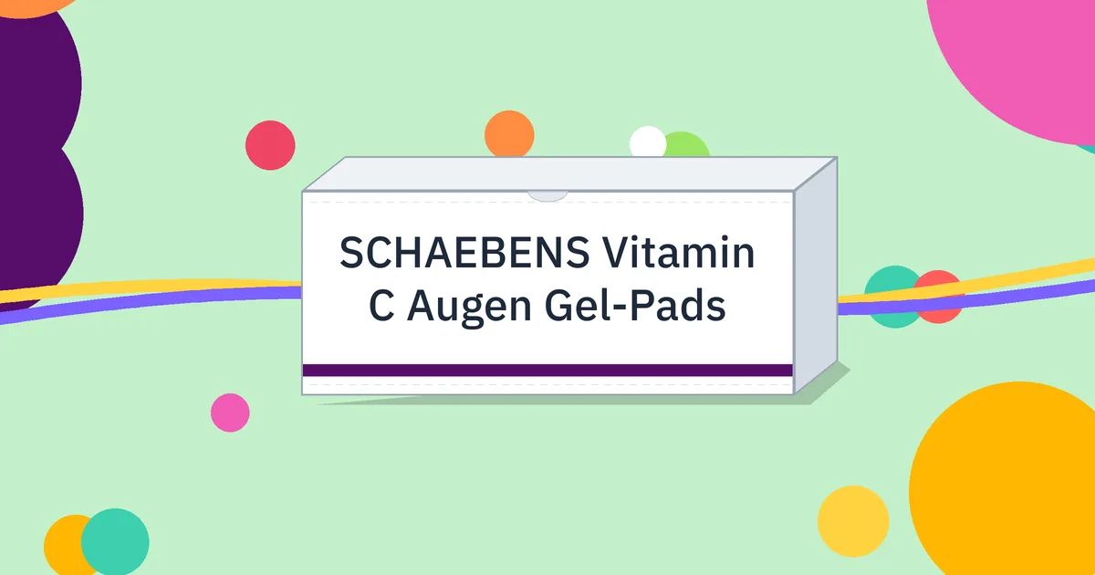 Symbolbild: Packung mit der Aufschrift SCHAEBENS Vitamin C Augen Gel-Pads (PZN 19366867) – Verfügbarkeit und Bezug in Apotheken in Frankfurt am Main