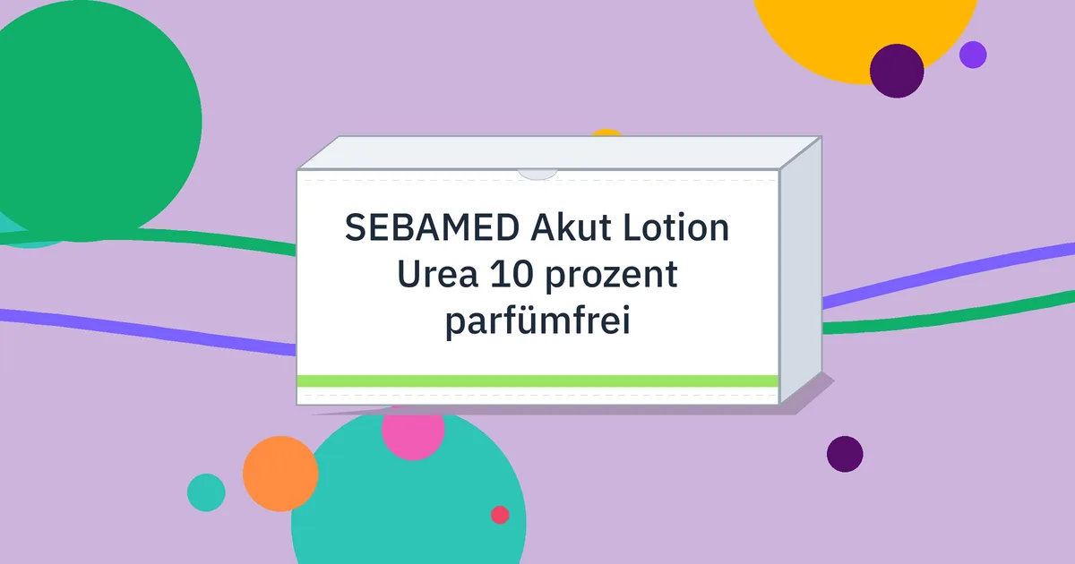 Symbolbild: Packung mit der Aufschrift SEBAMED Akut Lotion Urea 10 prozent parfümfrei (PZN 19949511) – Verfügbarkeit und Bezug in Apotheken in Frankfurt am Main