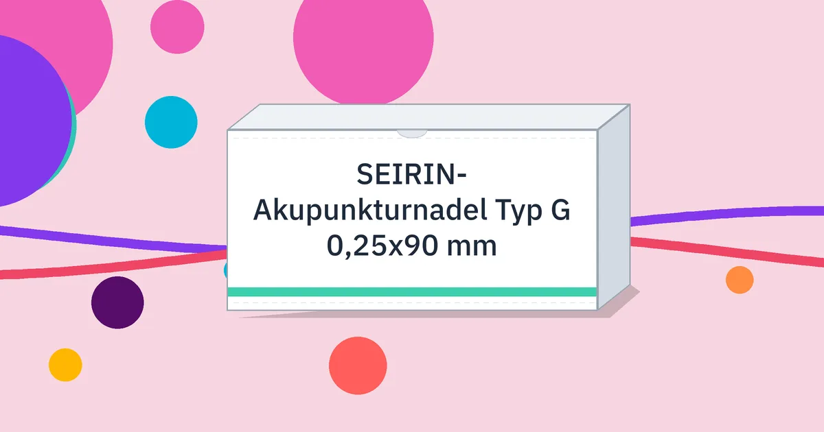 Symbolbild: Packung mit der Aufschrift SEIRIN-Akupunkturnadel Typ G 0,25x90 mm (PZN 17290829) – Verfügbarkeit und Bezug in Apotheken in Frankfurt am Main