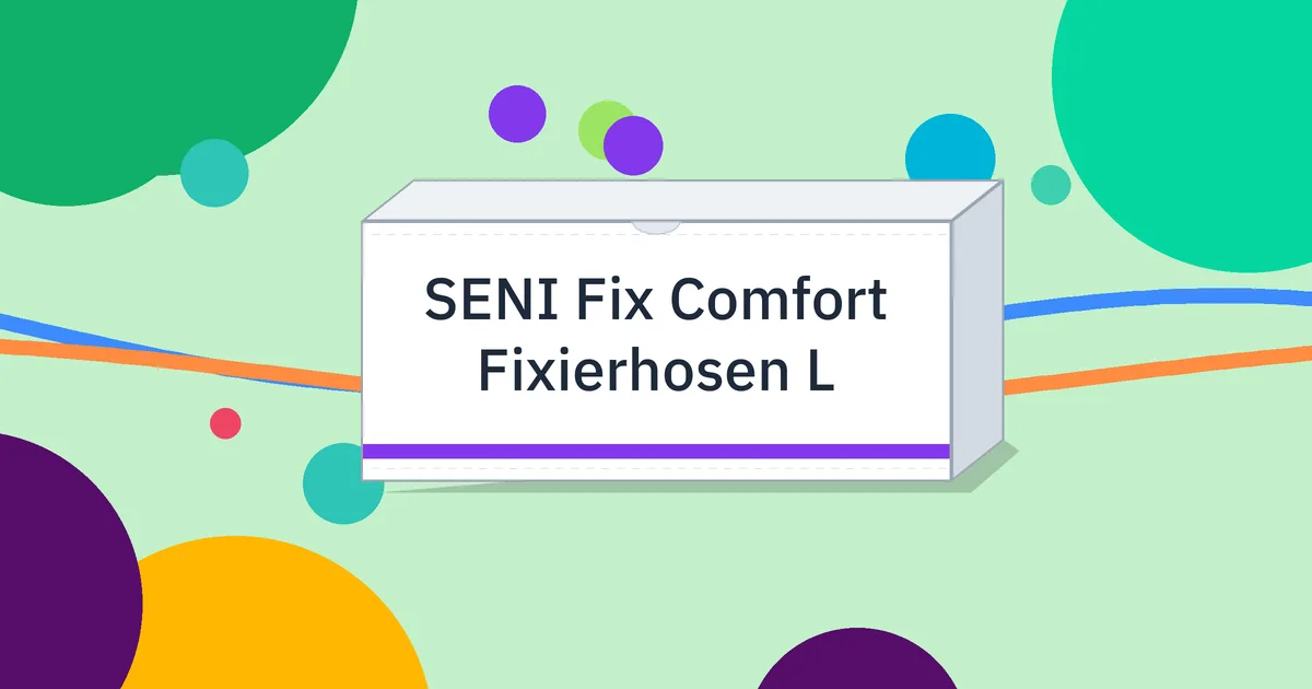 Symbolbild: Packung mit der Aufschrift SENI Fix Comfort Fixierhosen L (PZN 10791072) – Verfügbarkeit und Bezug in Apotheken in Frankfurt am Main