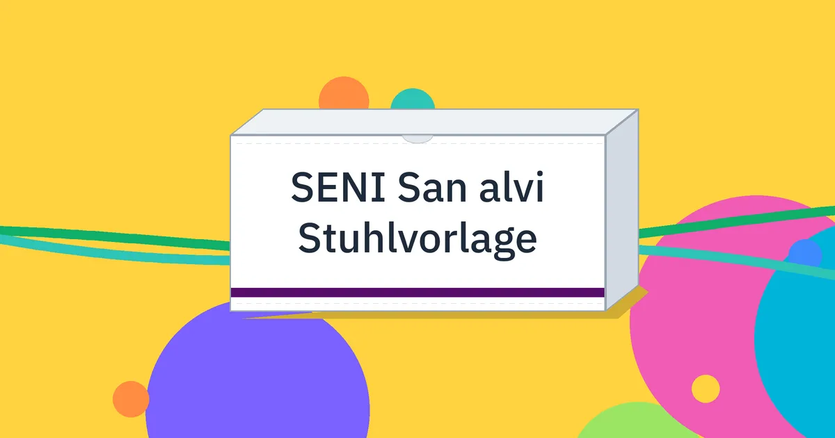 Symbolbild: Packung mit der Aufschrift SENI San alvi Stuhlvorlage (PZN 18329410) – Verfügbarkeit und Bezug in Apotheken in Frankfurt am Main