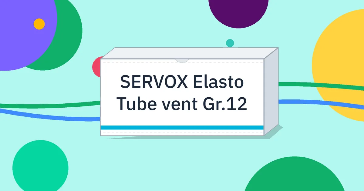 Symbolbild: Packung mit der Aufschrift SERVOX Elasto Tube vent Gr.12 (PZN 11251366) – Verfügbarkeit und Bezug in Apotheken in Frankfurt am Main