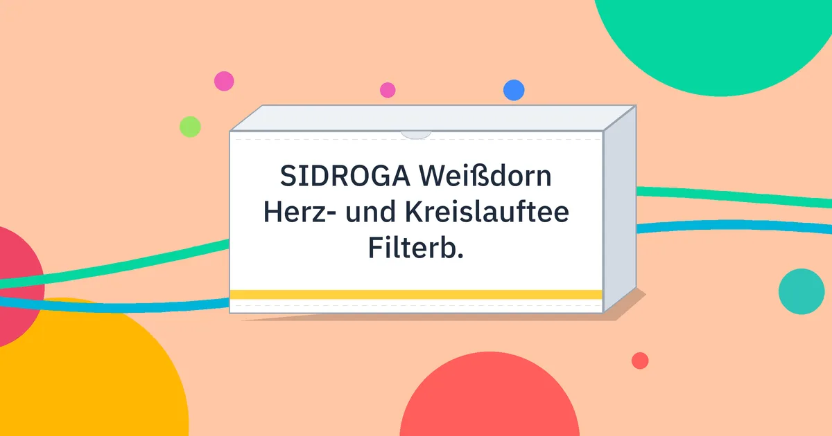 Symbolbild: Packung mit der Aufschrift SIDROGA Weißdorn Herz- und Kreislauftee Filterb. (PZN 04262636) – Verfügbarkeit und Bezug in Apotheken in Frankfurt am Main