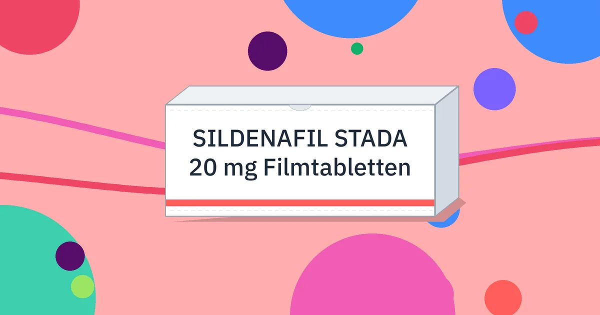 Symbolbild: Packung mit der Aufschrift SILDENAFIL STADA 20 mg Filmtabletten (PZN 11691958) – Verfügbarkeit und Bezug in Apotheken in Frankfurt am Main