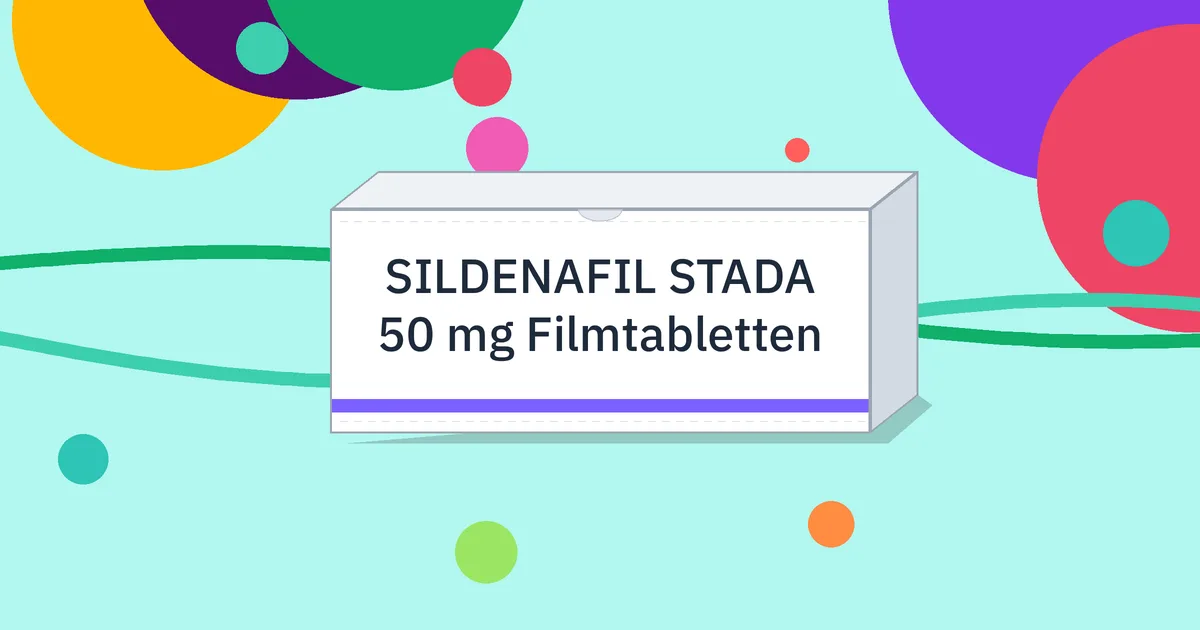 Symbolbild: Packung mit der Aufschrift SILDENAFIL STADA 50 mg Filmtabletten (PZN 01795964) – Verfügbarkeit und Bezug in Apotheken in Frankfurt am Main