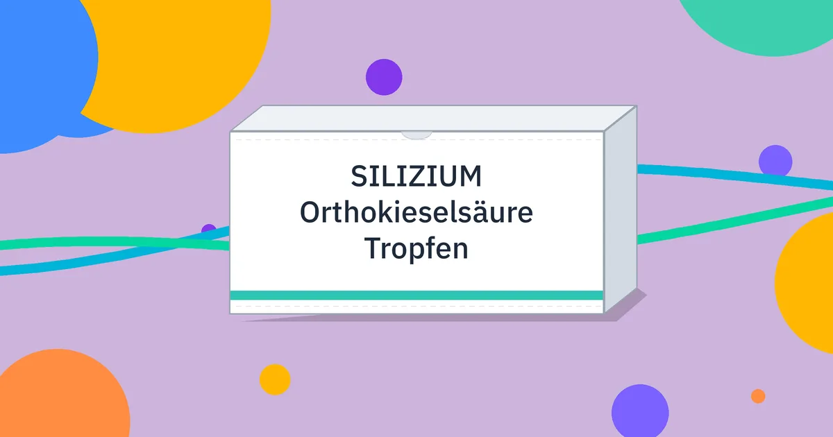 Symbolbild: Packung mit der Aufschrift SILIZIUM Orthokieselsäure Tropfen (PZN 20386042) – Verfügbarkeit und Bezug in Apotheken in Frankfurt am Main