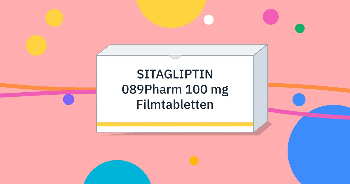 Symbolbild: Packung mit der Aufschrift SITAGLIPTIN 089Pharm 100 mg Filmtabletten (PZN 18456924) – Verfügbarkeit und Bezug in Apotheken in Frankfurt am Main