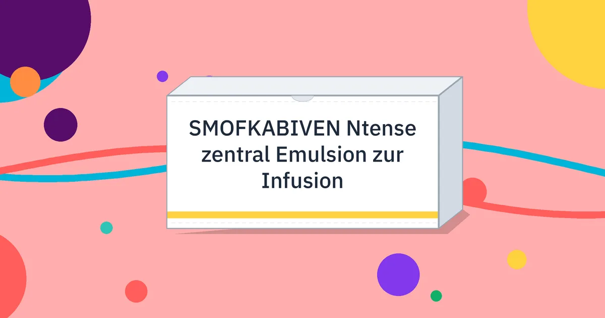 Symbolbild: Packung mit der Aufschrift SMOFKABIVEN Ntense zentral Emulsion zur Infusion (PZN 15739969) – Verfügbarkeit und Bezug in Apotheken in Frankfurt am Main