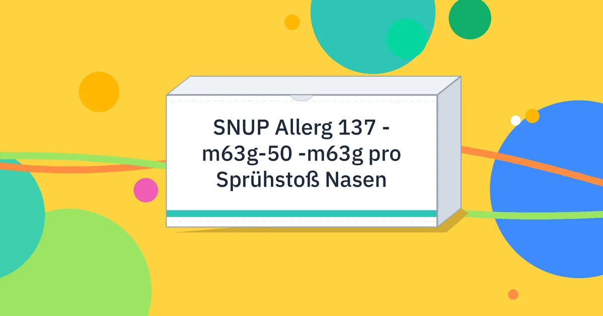 Symbolbild: Packung mit der Aufschrift SNUP Allerg 137 -m63g-50 -m63g pro Sprühstoß Nasen (PZN 19756166) – Verfügbarkeit und Bezug in Apotheken in Frankfurt am Main