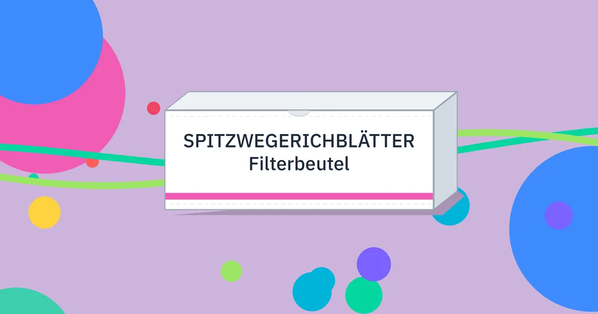 Symbolbild: Packung mit der Aufschrift SPITZWEGERICHBLÄTTER Filterbeutel (PZN 02402777) – Verfügbarkeit und Bezug in Apotheken in Frankfurt am Main