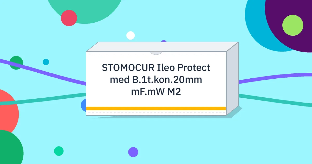 Symbolbild: Packung mit der Aufschrift STOMOCUR Ileo Protect med B.1t.kon.20mm mF.mW M2 (PZN 17617408) – Verfügbarkeit und Bezug in Apotheken in Frankfurt am Main