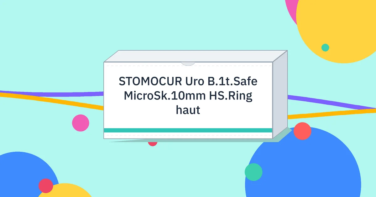 Symbolbild: Packung mit der Aufschrift STOMOCUR Uro B.1t.Safe MicroSk.10mm HS.Ring haut (PZN 13866675) – Verfügbarkeit und Bezug in Apotheken in Frankfurt am Main