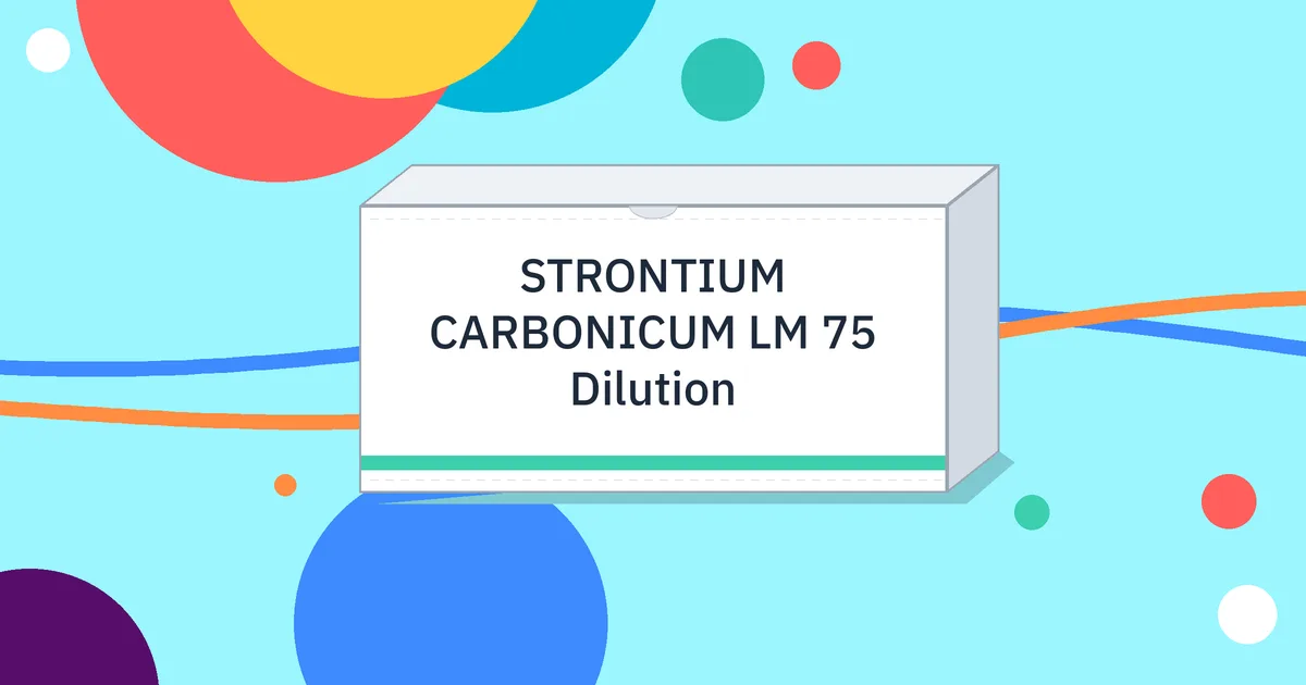 Symbolbild: Packung mit der Aufschrift STRONTIUM CARBONICUM LM 75 Dilution (PZN 13203348) – Verfügbarkeit und Bezug in Apotheken in Frankfurt am Main