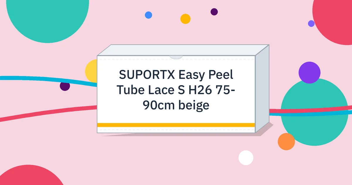 Symbolbild: Packung mit der Aufschrift SUPORTX Easy Peel Tube Lace S H26 75-90cm beige (PZN 09487104) – Verfügbarkeit und Bezug in Apotheken in Frankfurt am Main